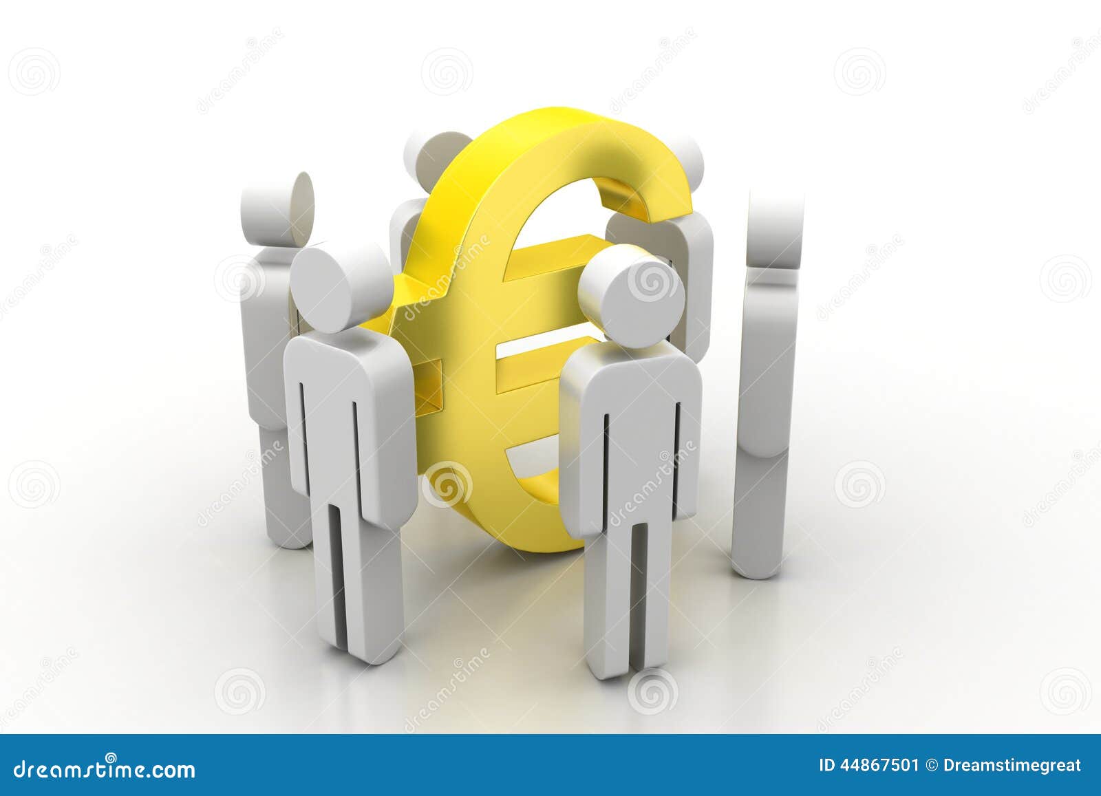 3d people around euro sign stock illustration. Illustration of exchange ...