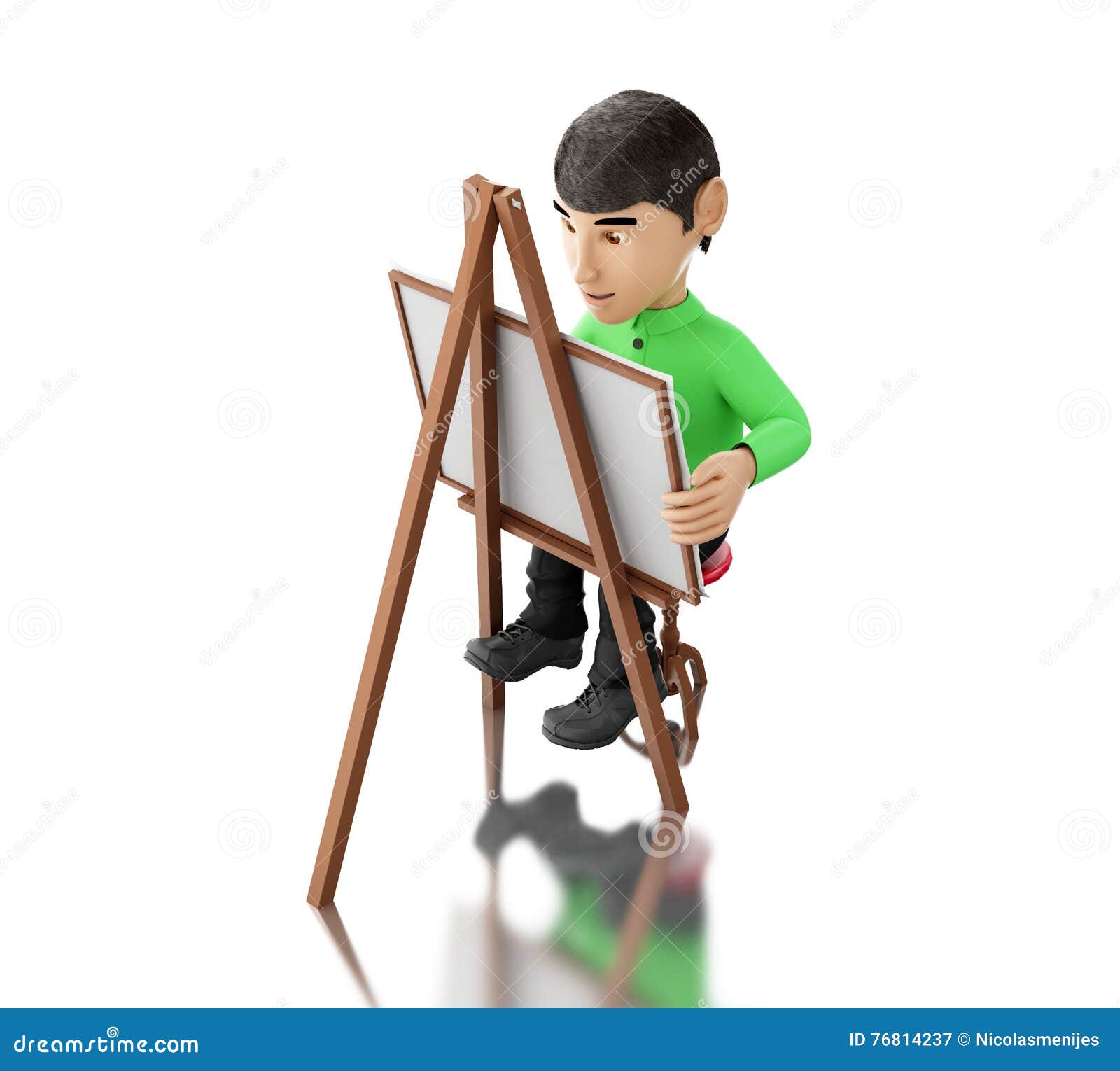 3d People Artist with an Easel Stock Illustration - Illustration of ...