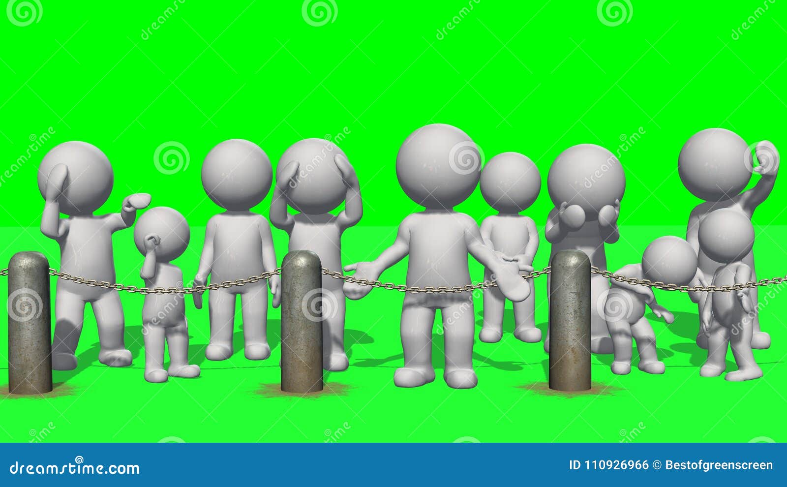 3D People Behind Chains Blockade Royalty-Free Stock Image ...