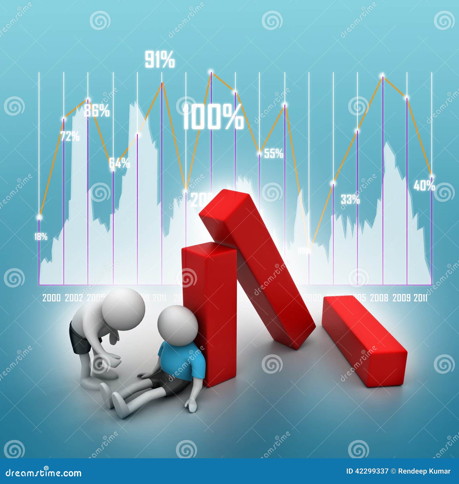 3d People, Business Loss Concept Stock Illustration - Illustration of ...