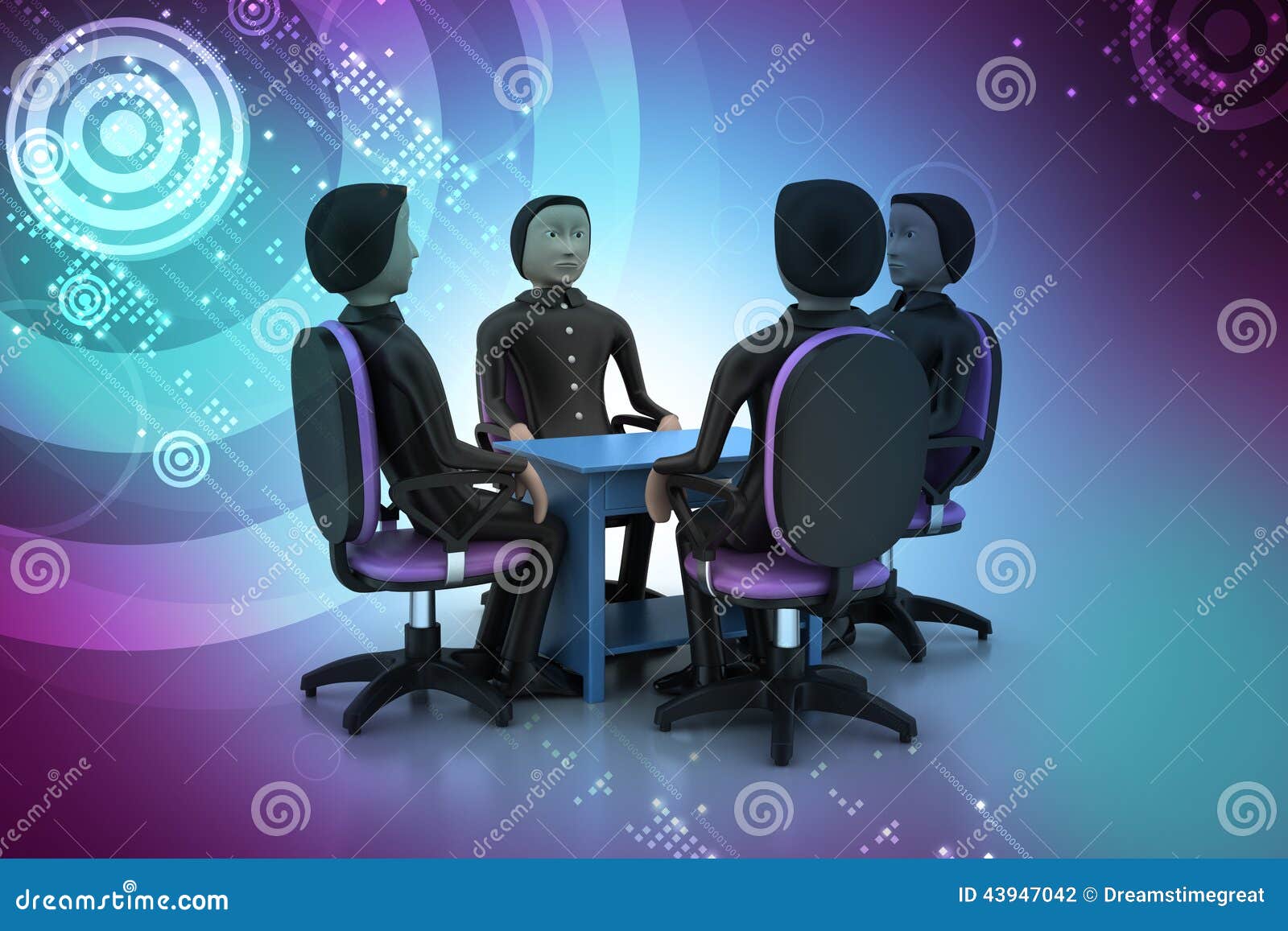 3d People in Business Meeting Stock Illustration - Illustration of ...