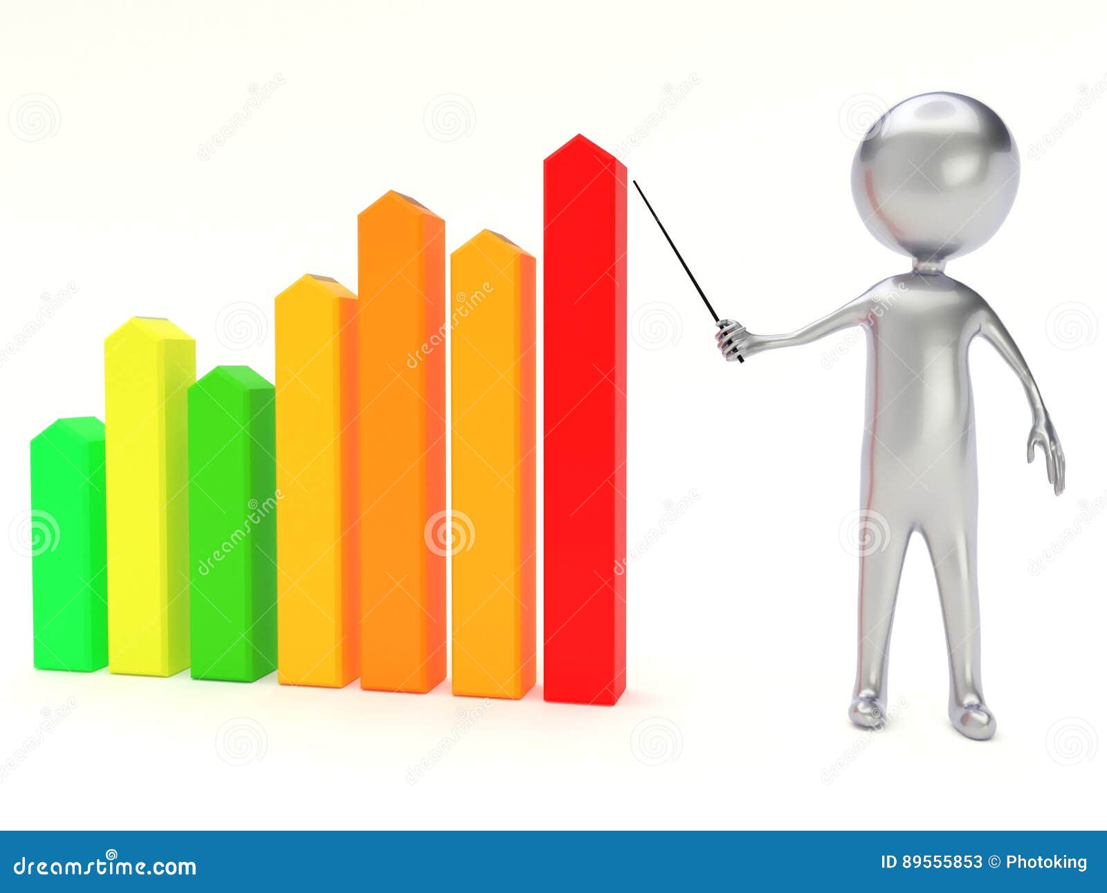 3d People Business Statistic Graph Stock Illustration - Illustration of ...