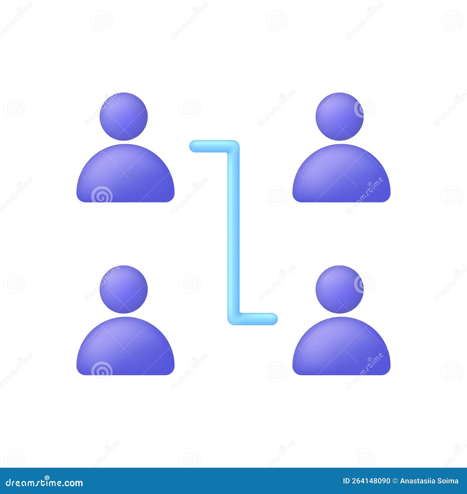 3D People Communicating. Enterprise Management Subordinate Structure ...