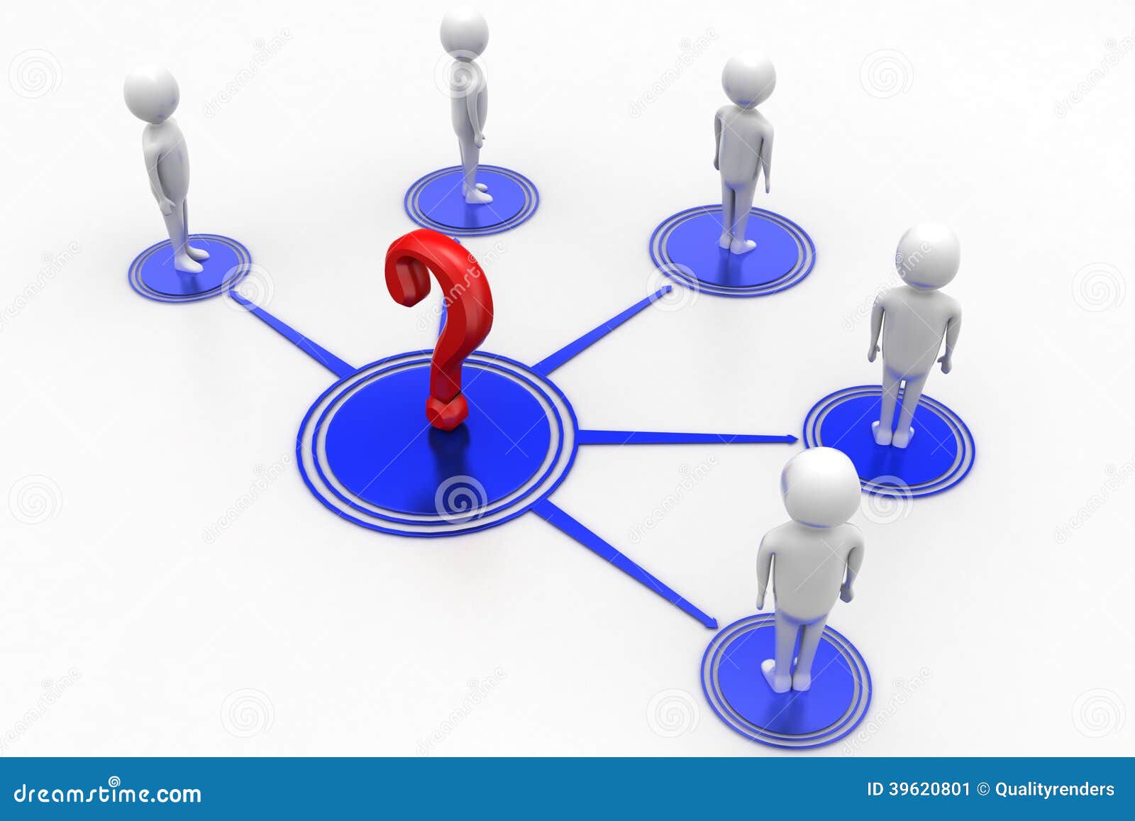 3d People Connecting Question Marks Stock Illustration - Illustration ...