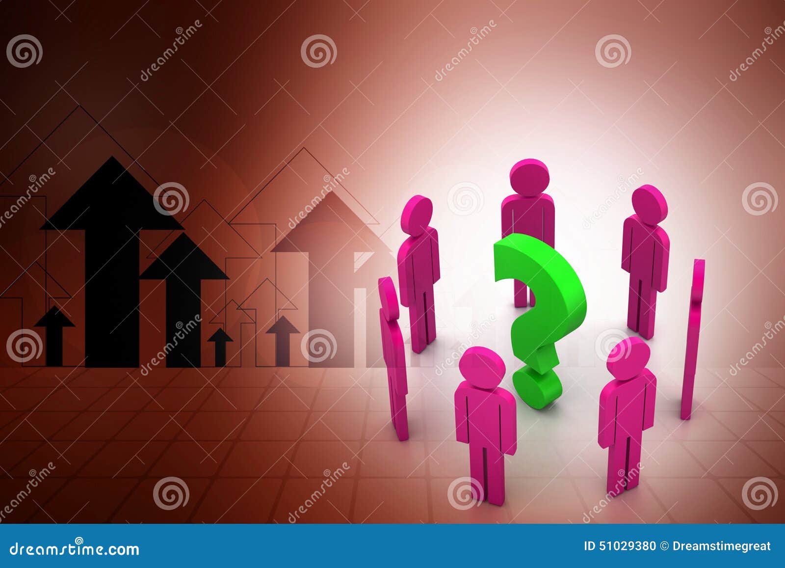 3d people in doubt stock illustration. Illustration of anxiety - 51029380