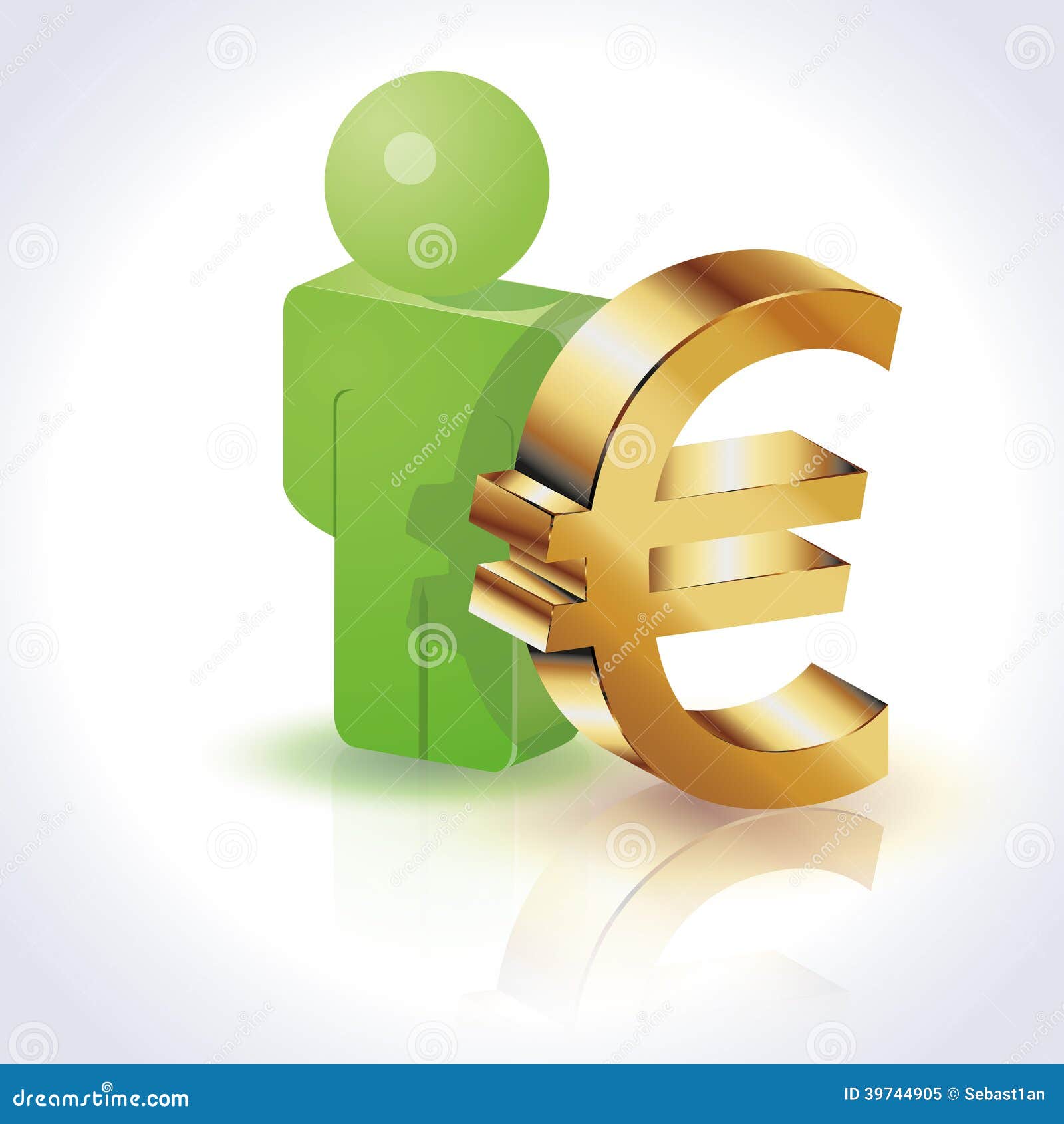 3D People Euro Sign stock vector. Illustration of money - 39744905