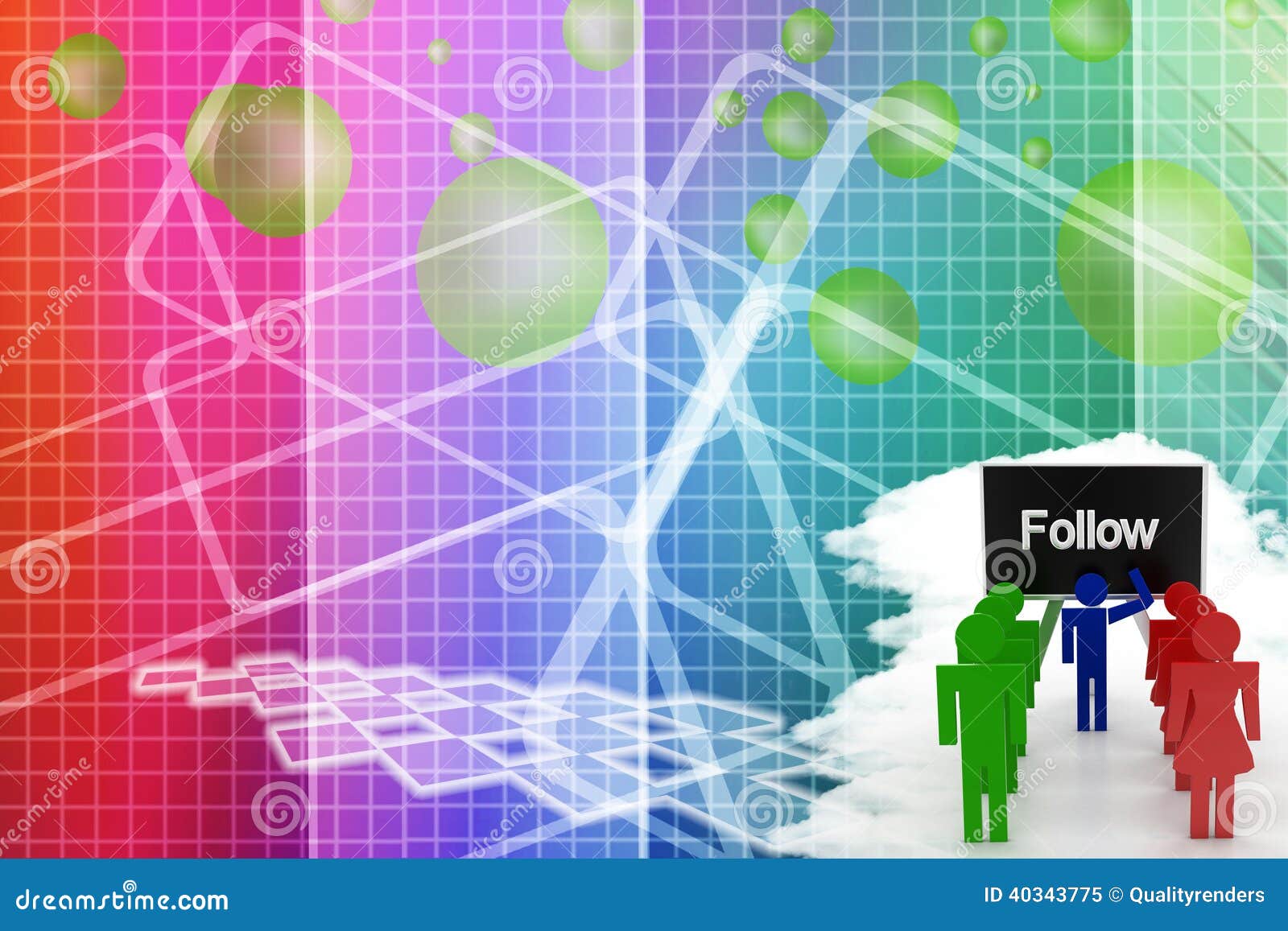 3d People Follow Instruction Illustration Stock Illustration ...