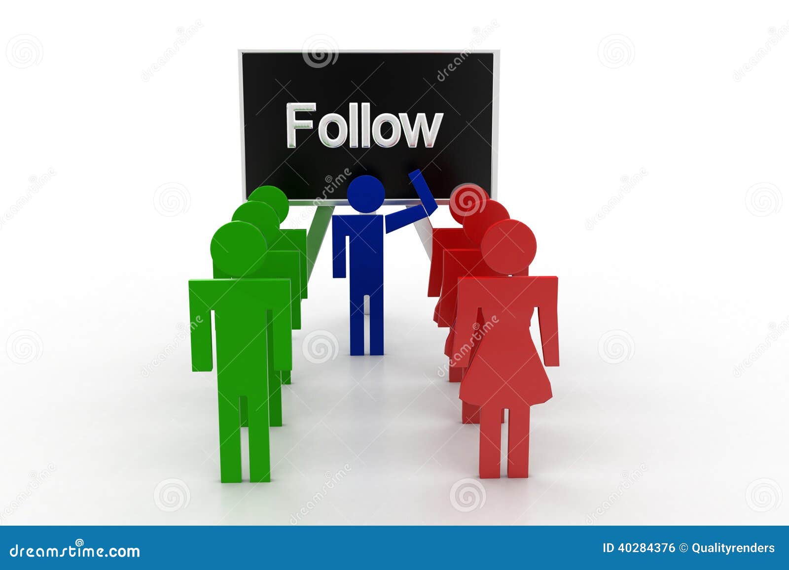 3d People Follow Instruction Illustration Stock Illustration ...