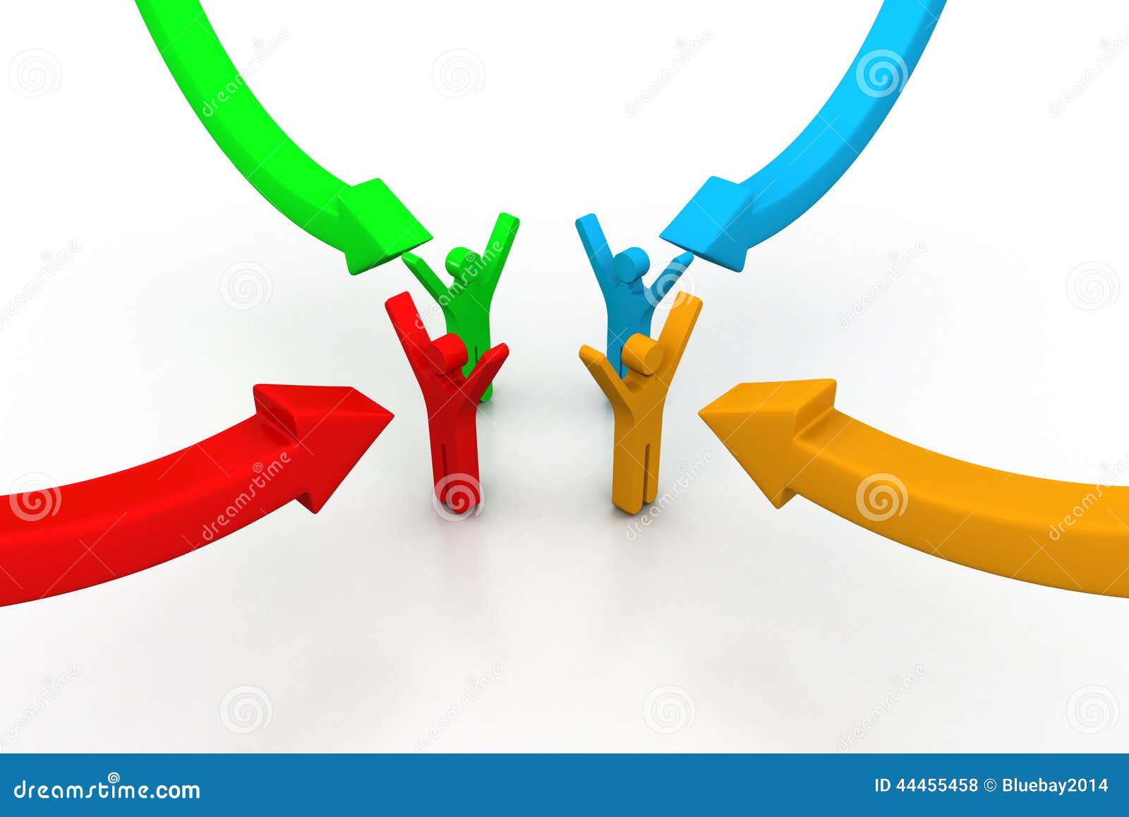 3d people and graph arrows stock illustration. Illustration of people ...