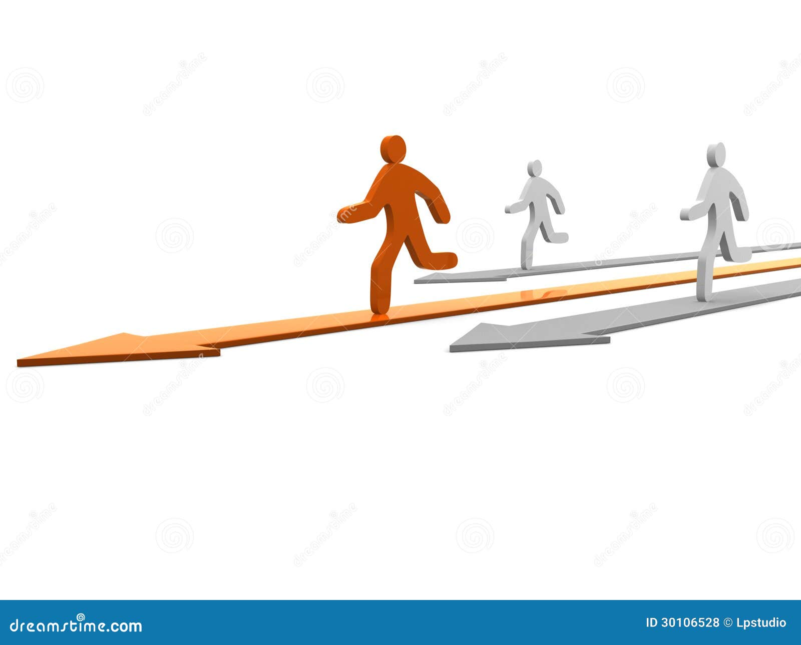 3d People - Human Character on Arrows Stock Illustration - Illustration ...