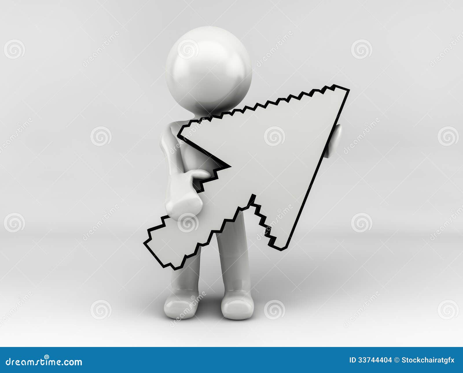 3D Man Character With Cursor Stock Photo | CartoonDealer.com #33744492