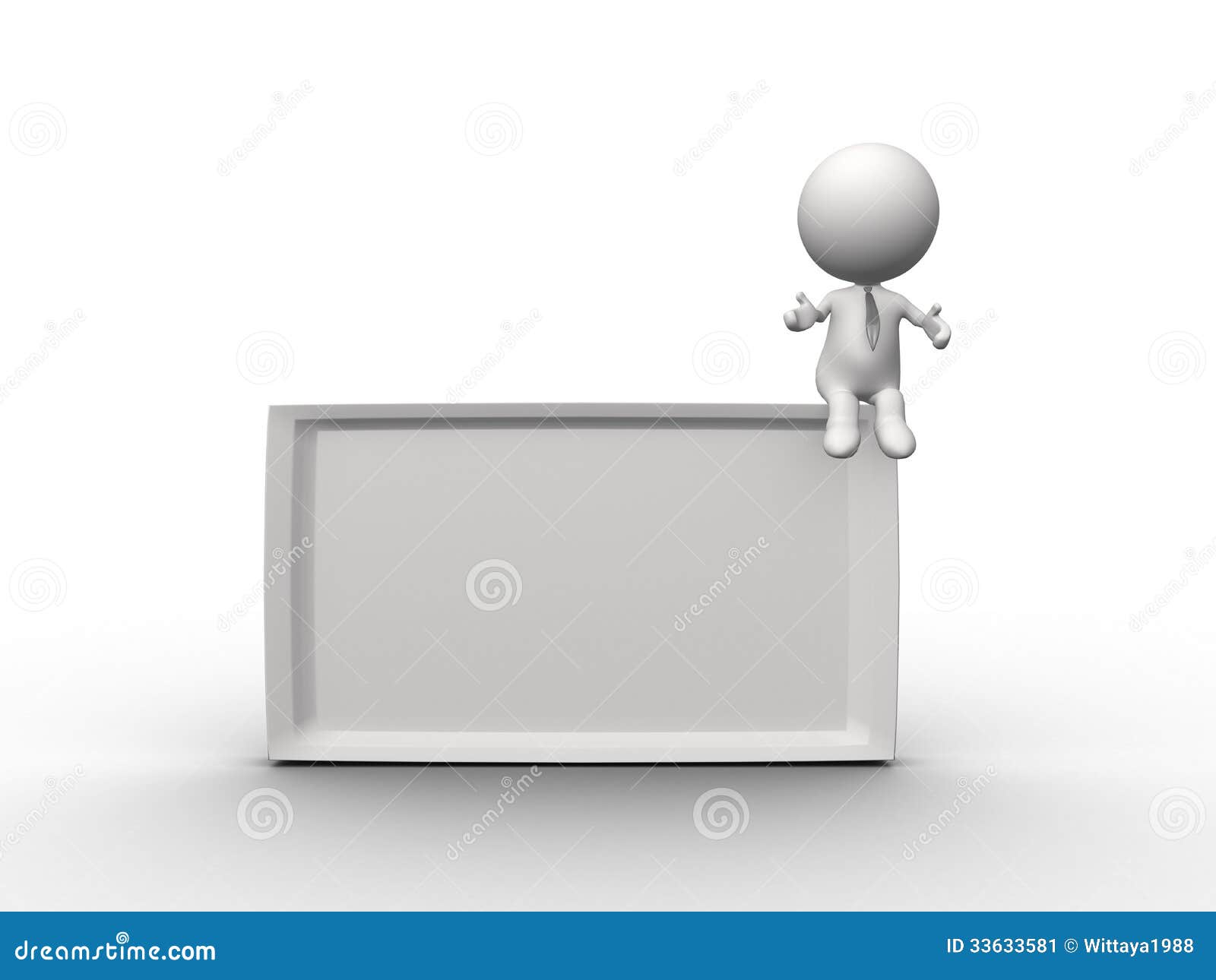 3d People-human Character Holding a Board Stock Illustration ...