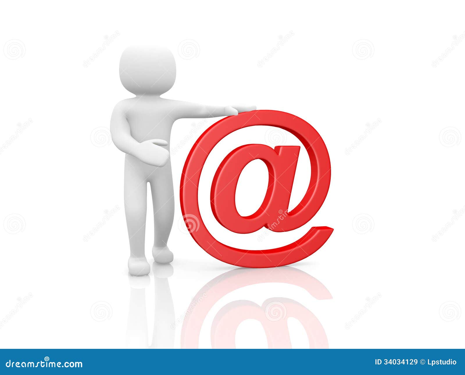 3d People - Human Character, Person with a Email Sign Stock ...