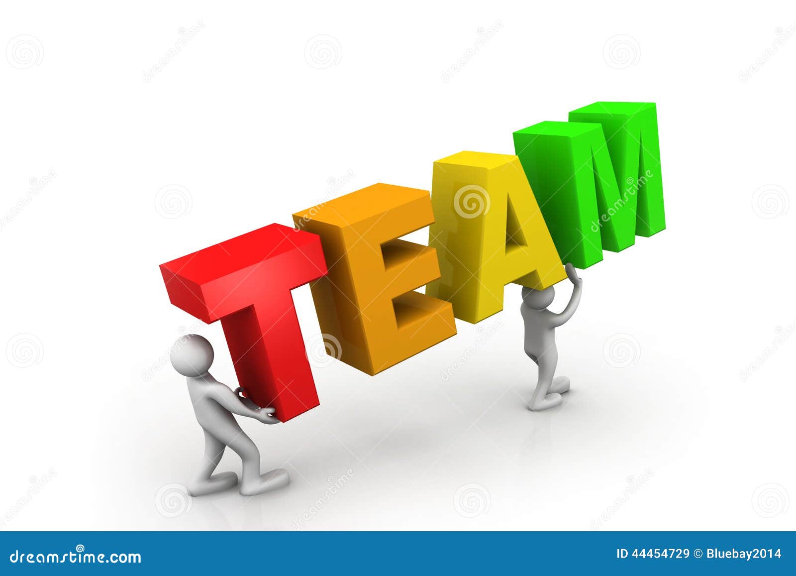 3D People- Human Character with Word Team Stock Illustration ...