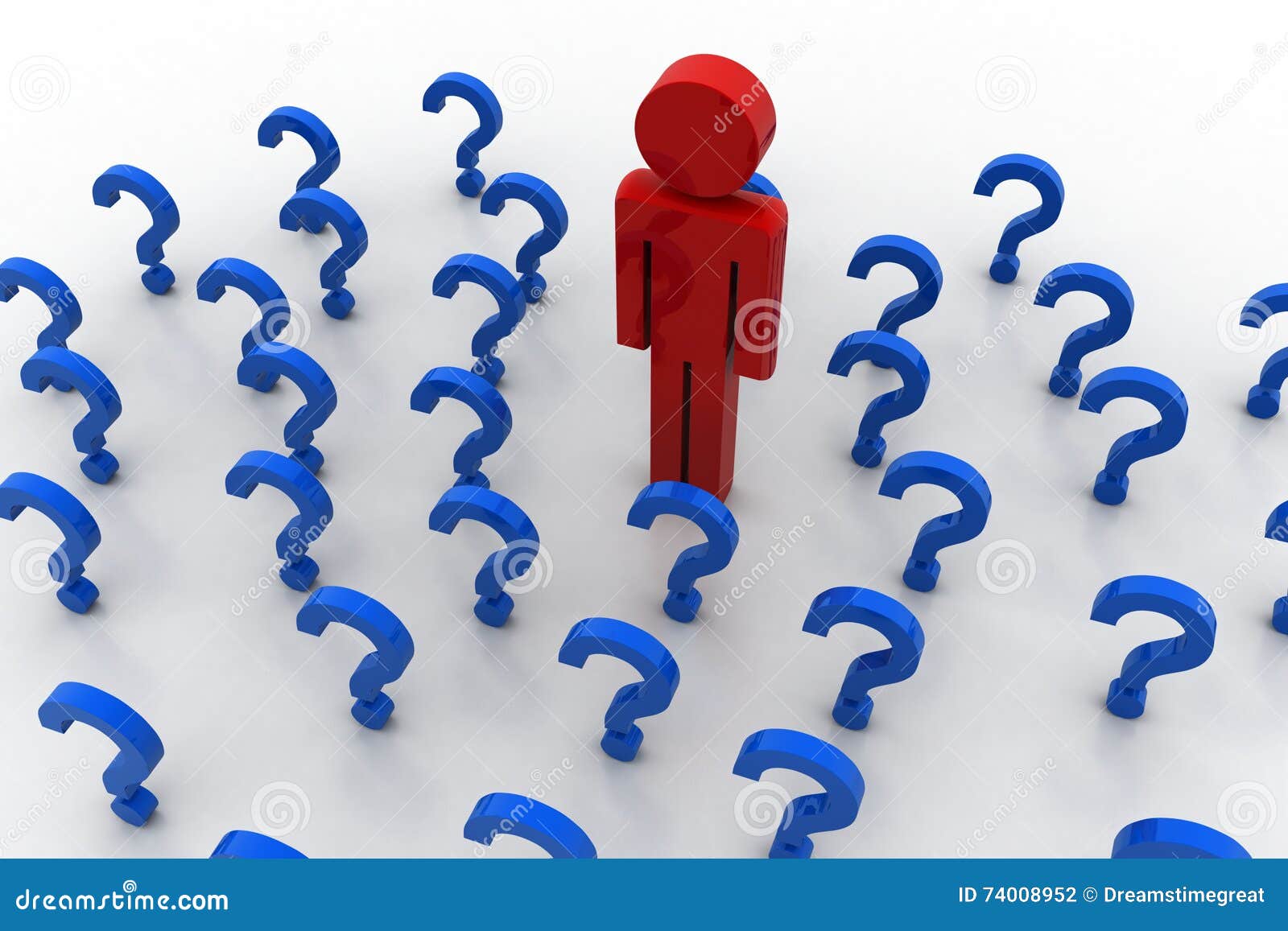 3d People Icon Surrounded by Question Marks Stock Illustration ...