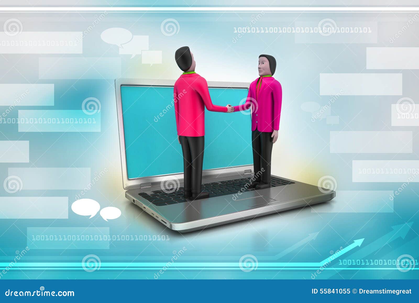 3d people with laptop stock illustration. Illustration of people - 55841055