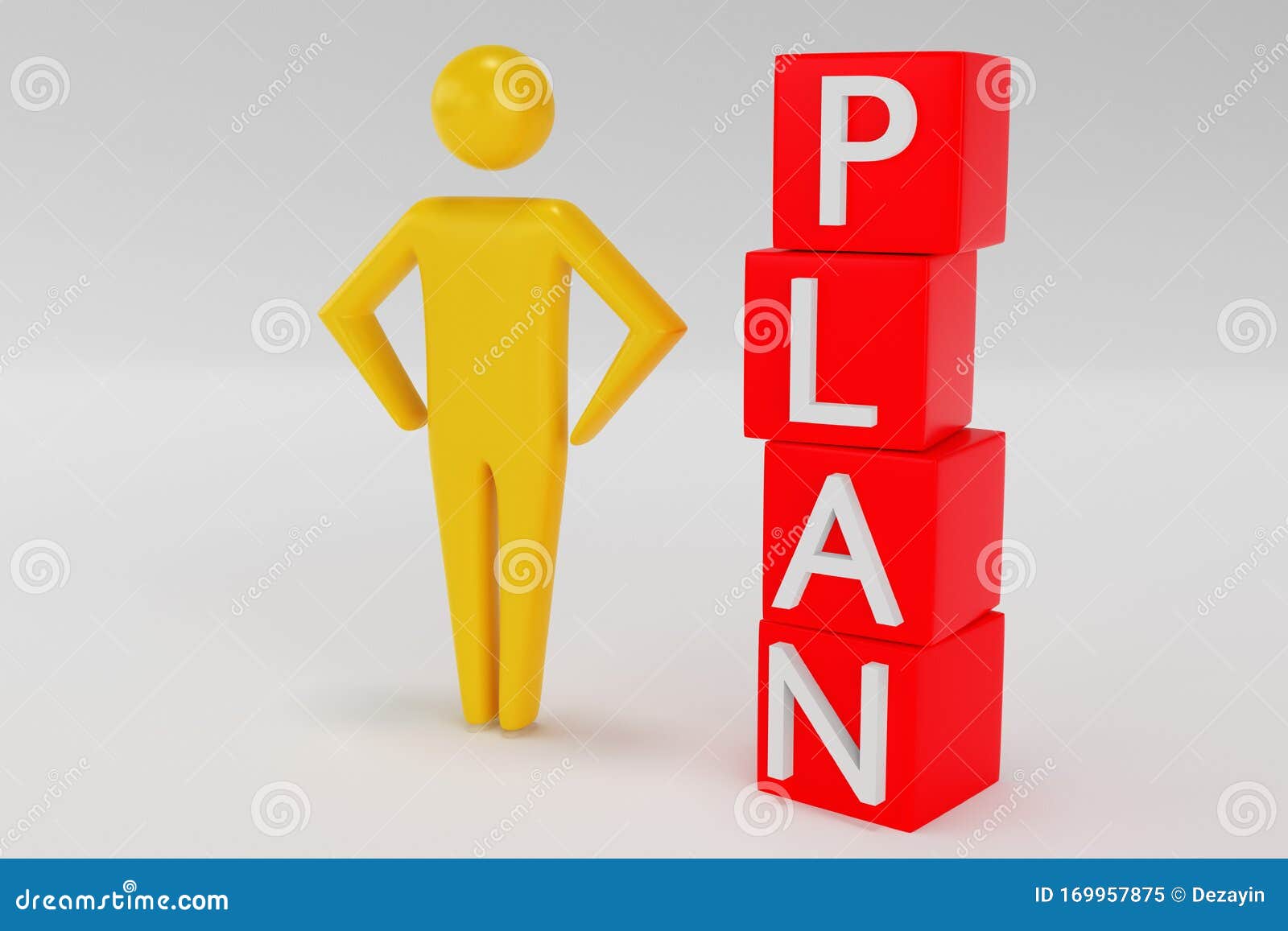 The Word PLAN Is Collected From Puzzles Stock Illustration ...