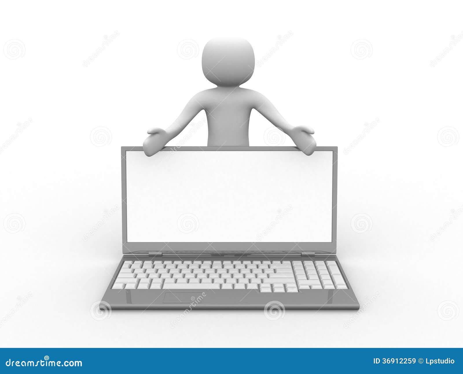3d People - Man, Person with a Laptop Stock Image - Image of person ...