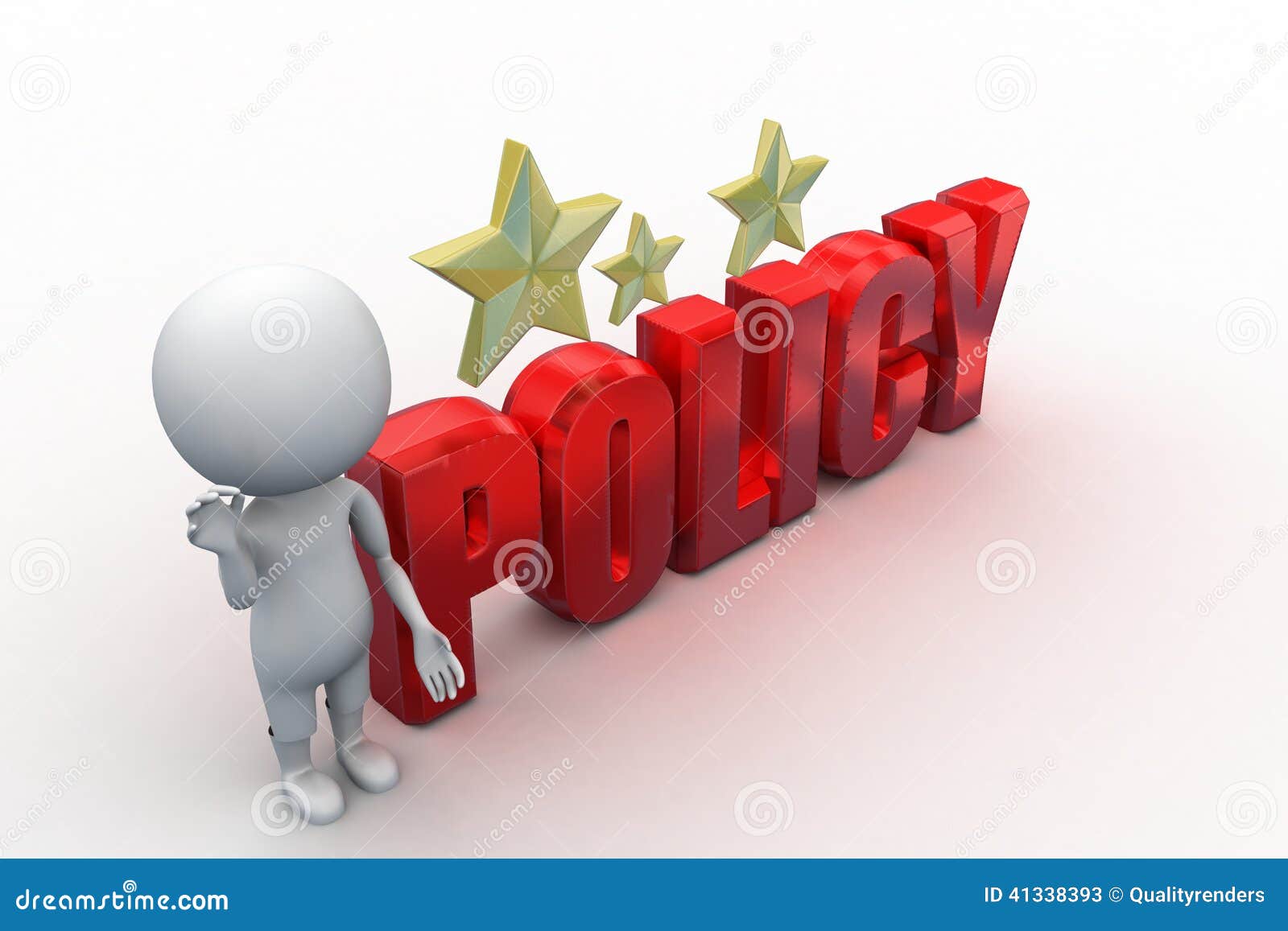 3d People - Man, Person With Policy Concept Stock Illustration - Image ...