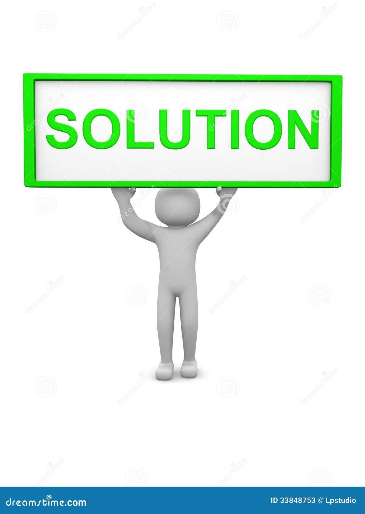 3d People - Man, Person and Word Solution Stock Image - Image of ...