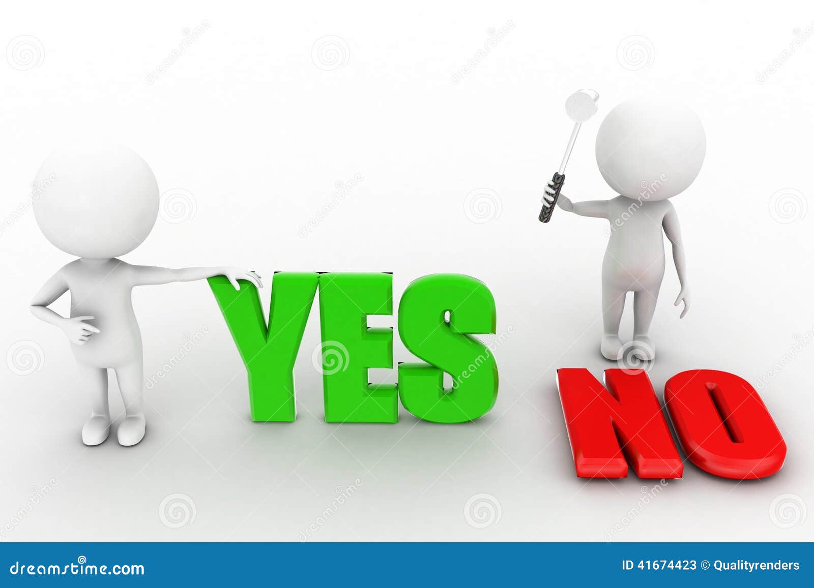 3d People - Man, Person Yes or No Stock Illustration - Illustration of ...