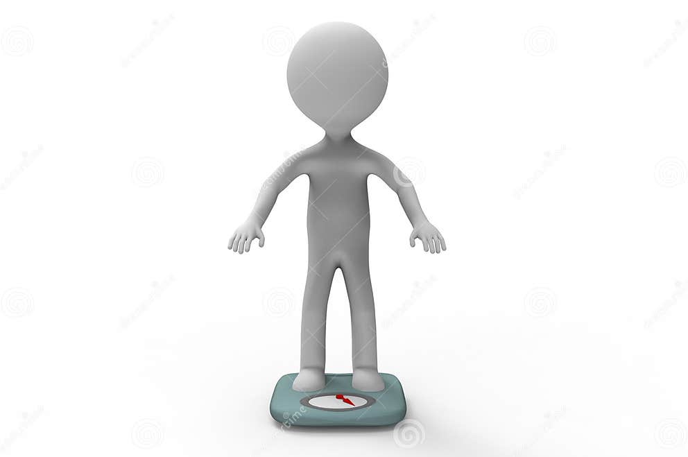 3d People - Man on Weight Machine Stock Illustration - Illustration of ...