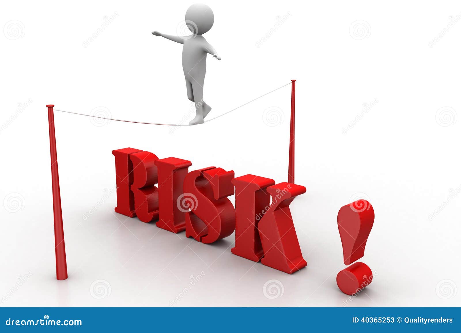 3d People - Men, Person Walking on the Wire. Risk Stock Illustration ...