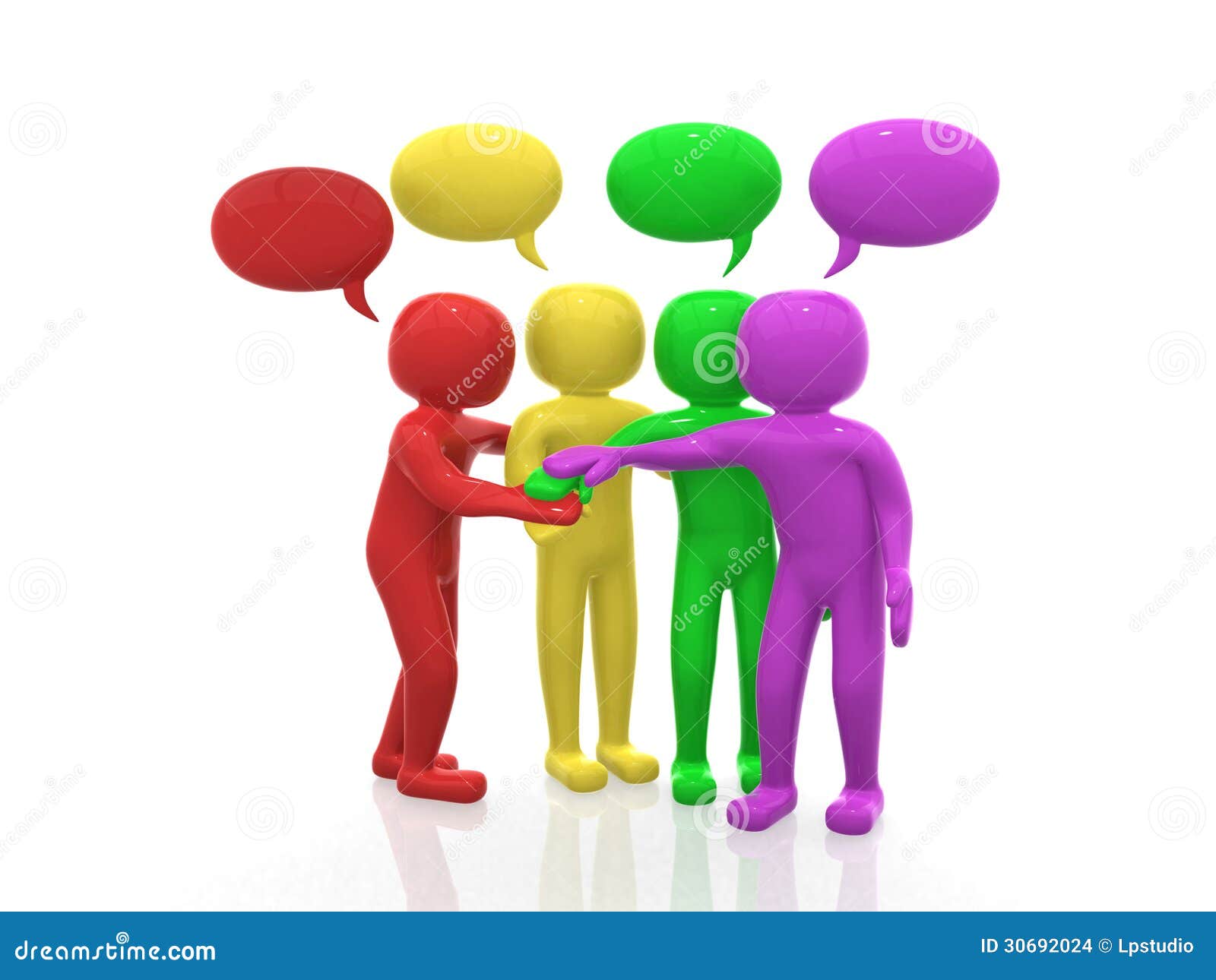 3d People - Person and Speech Bubbles Stock Illustration - Illustration ...