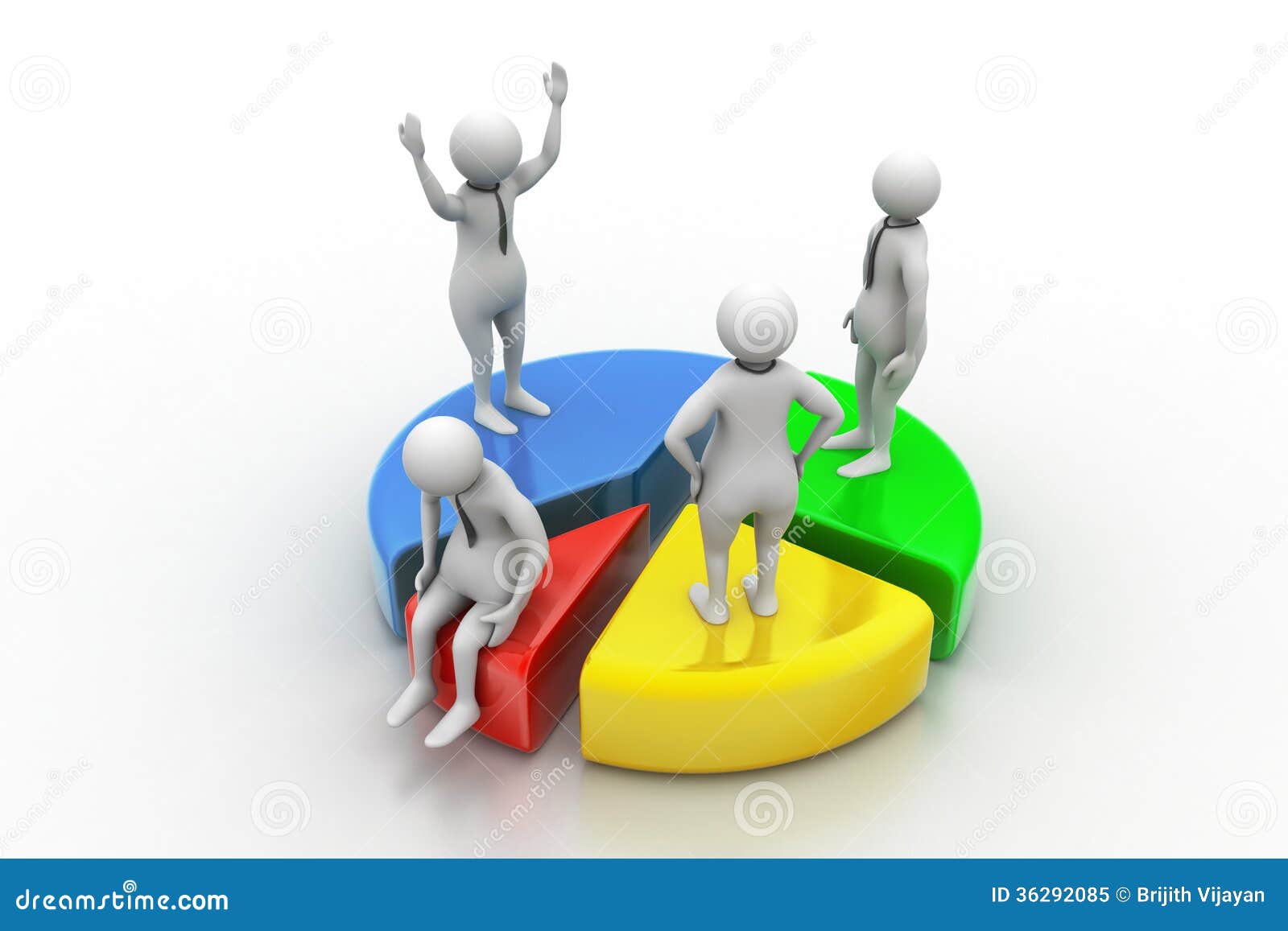 3d People With Pie Chart Royalty-Free Stock Photography | CartoonDealer ...