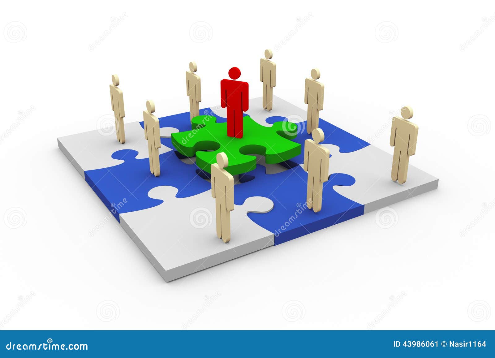 3d people on puzzle stock illustration. Illustration of jigsaw - 43986061