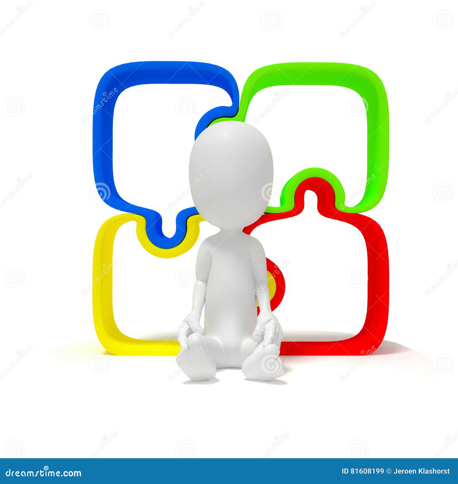 3d People Puzzle Solution Idea Stock Illustration - Illustration of ...