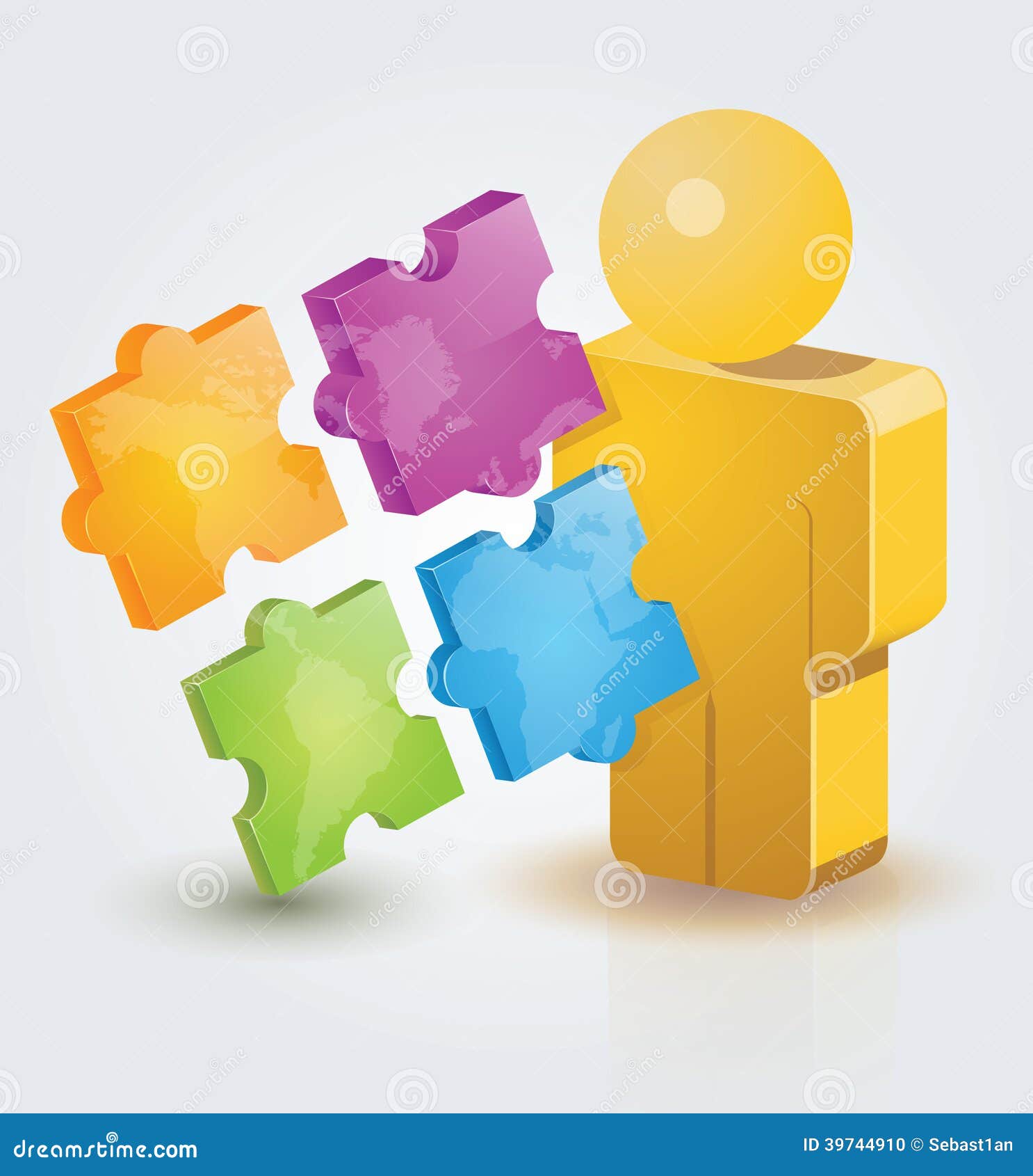 3D People Puzzle stock vector. Illustration of community - 39744910