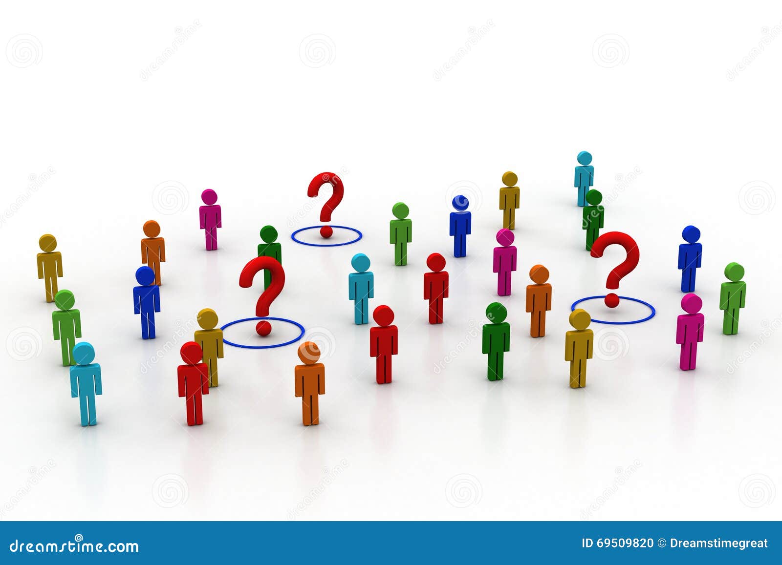 3d People with Question Mark Stock Illustration - Illustration of group ...