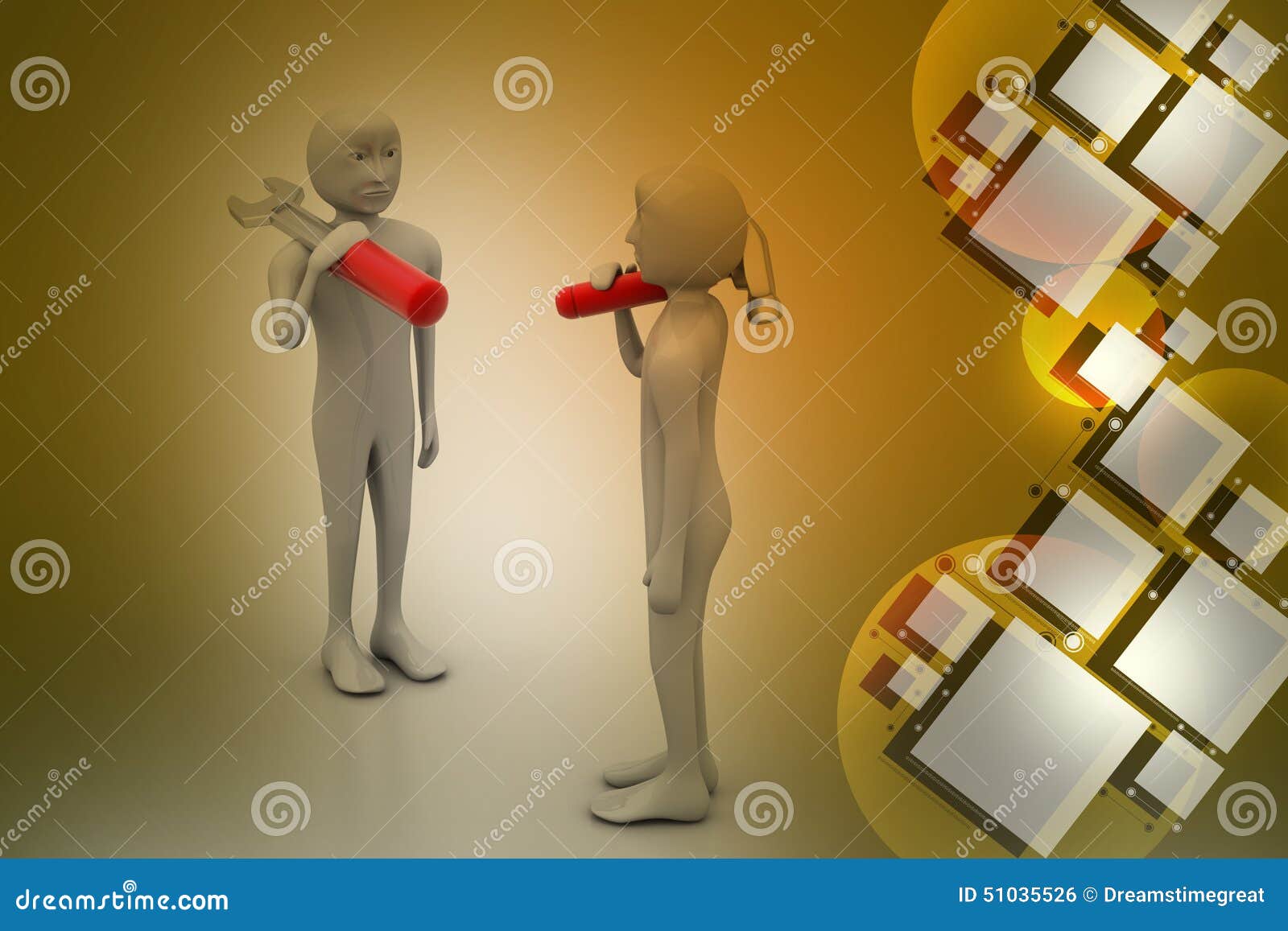 3d people ready to repair stock illustration. Illustration of help ...
