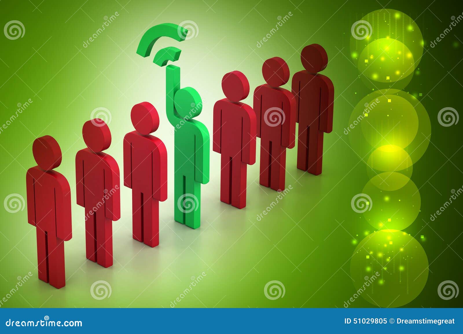 3d people with rss sign stock illustration. Illustration of online ...