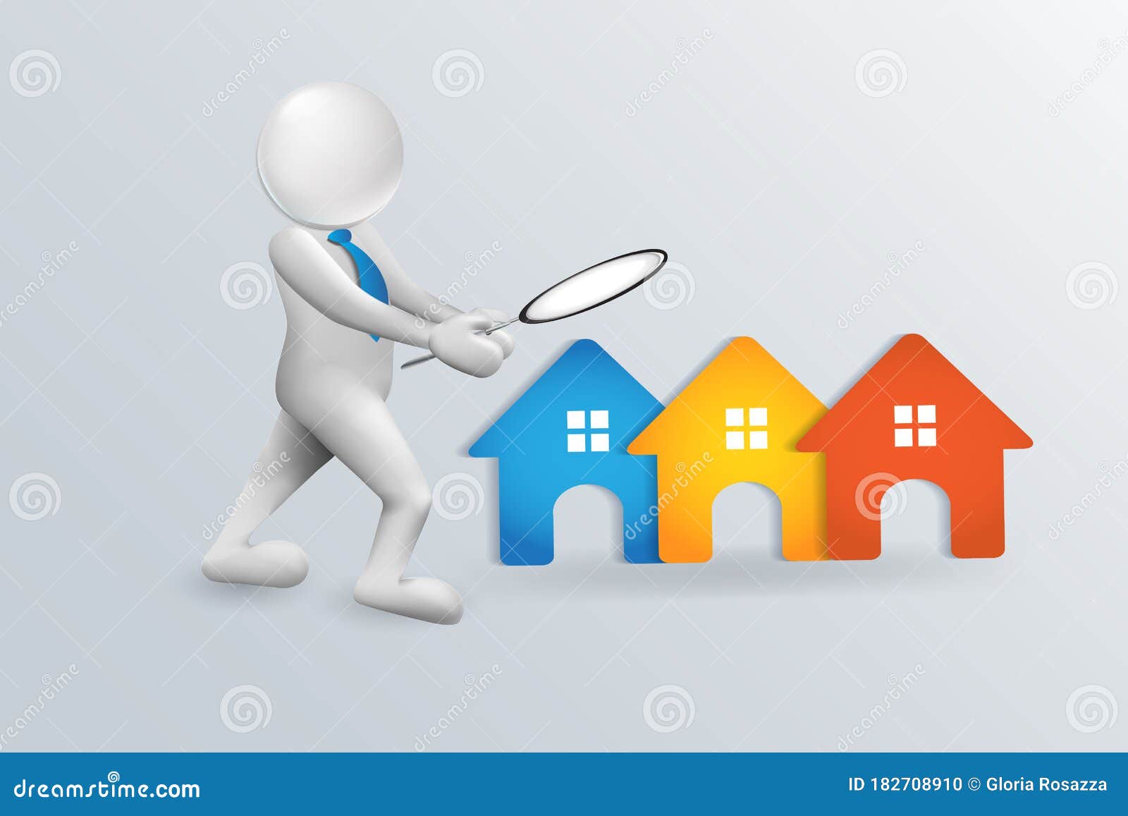 3D People Searching for a House Logo Vector Stock Vector - Illustration ...