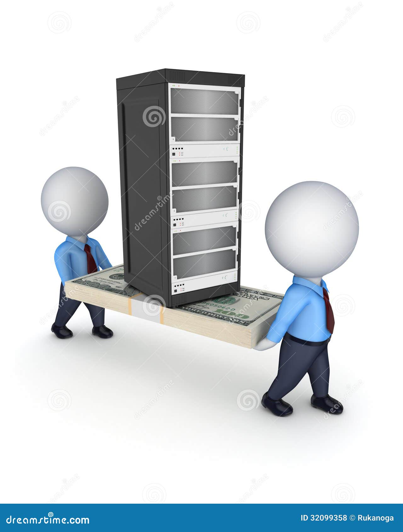 3d people and server. stock illustration. Illustration of pack - 32099358