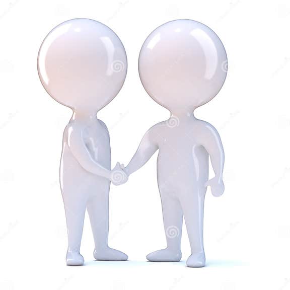 3d People shake hands stock illustration. Illustration of character ...