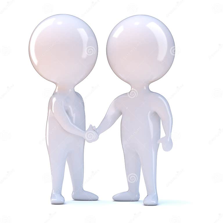 3d People shake hands stock illustration. Illustration of character ...