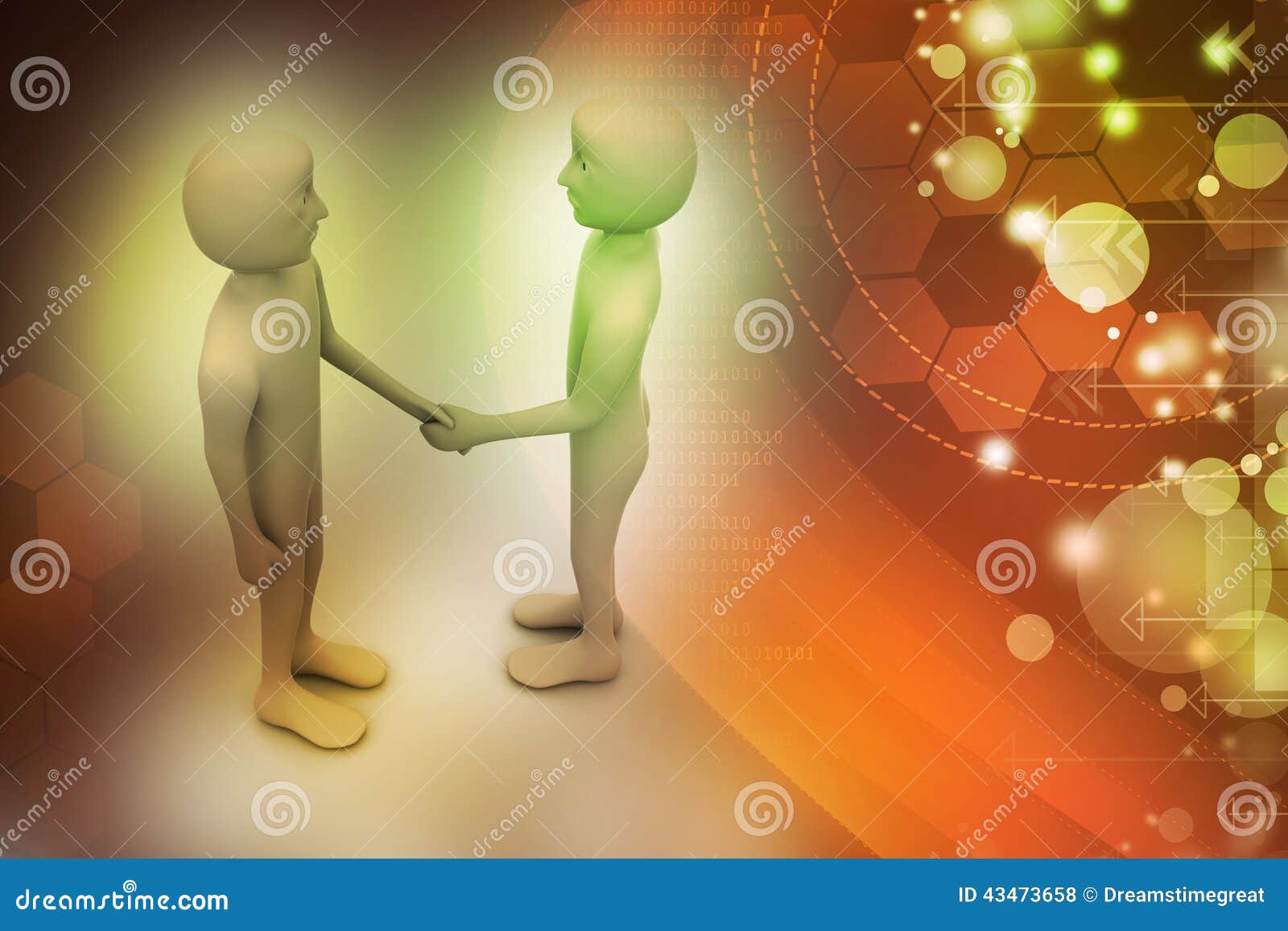 3d People are Shaking Hands Stock Illustration - Illustration of ...
