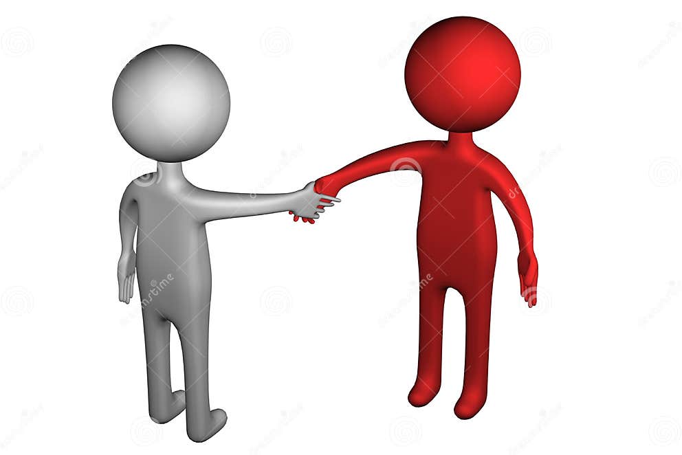 3D People shaking hands stock illustration. Illustration of activity ...