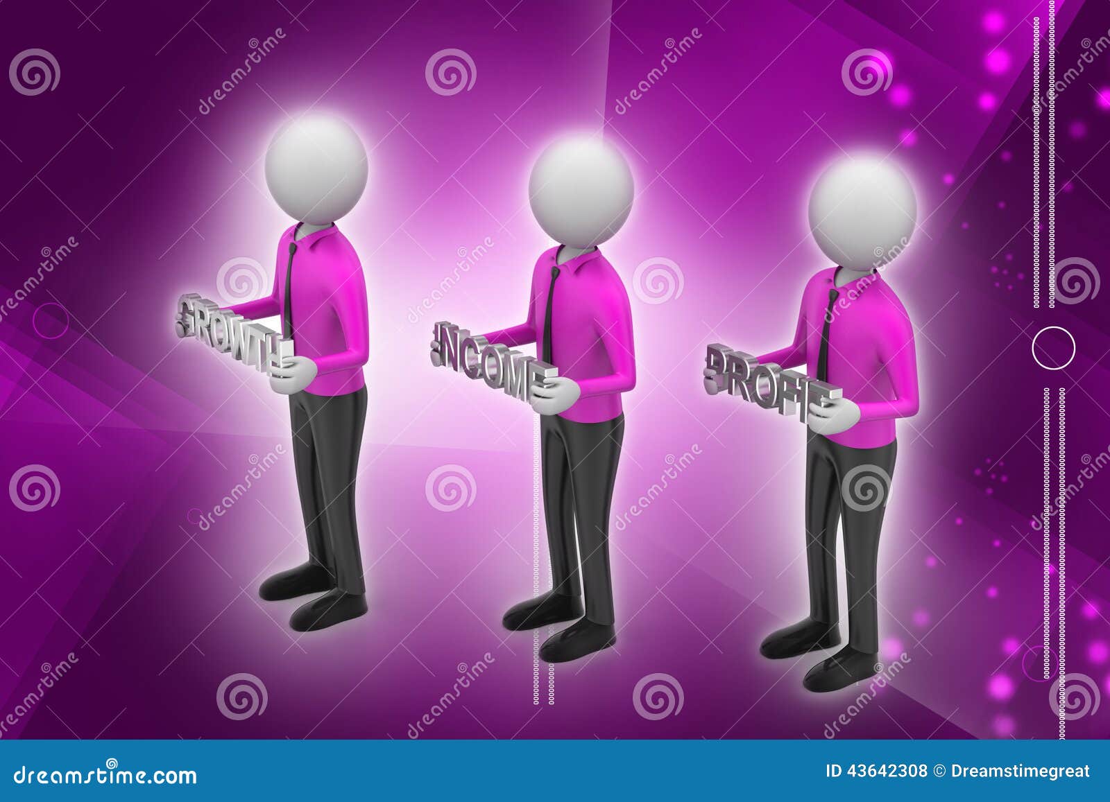 3d People Showing the Business Aims Stock Illustration - Illustration ...