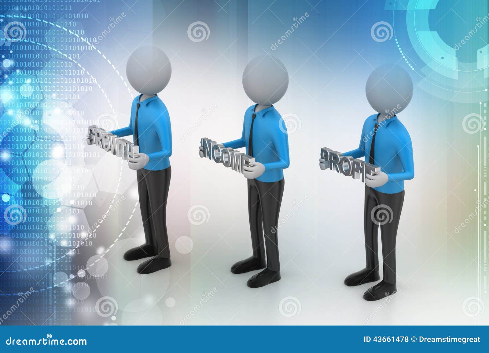 3d People Showing the Business Aims Stock Illustration - Illustration ...