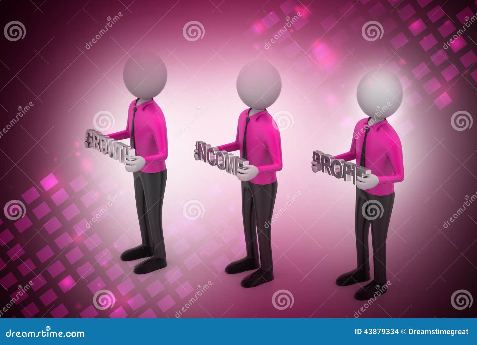 3d People Showing the Business Aims Stock Illustration - Illustration ...