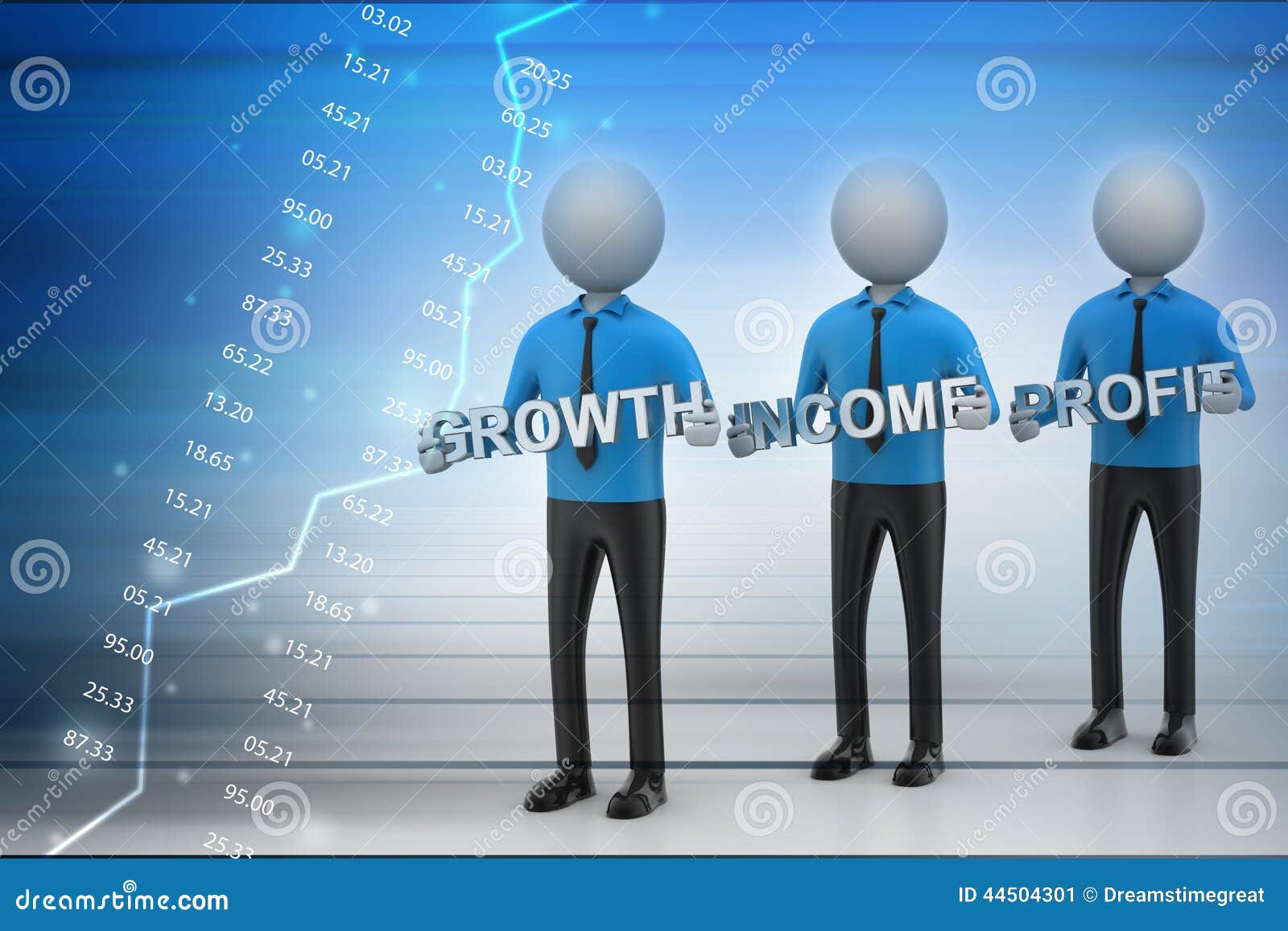 3d People Showing the Business Aims Stock Illustration - Illustration ...
