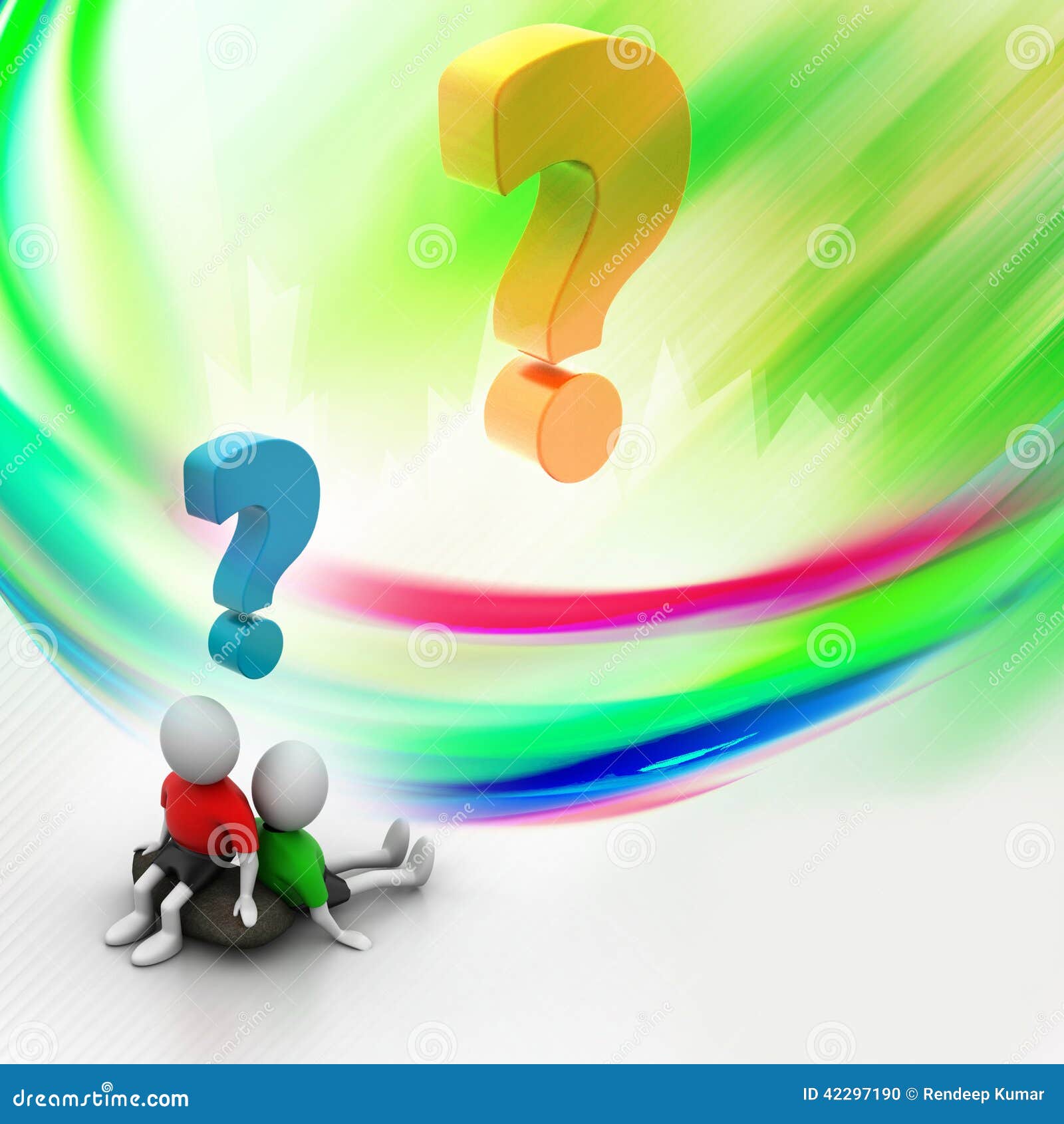 3d People Sitting with Question Stock Illustration - Illustration of ...