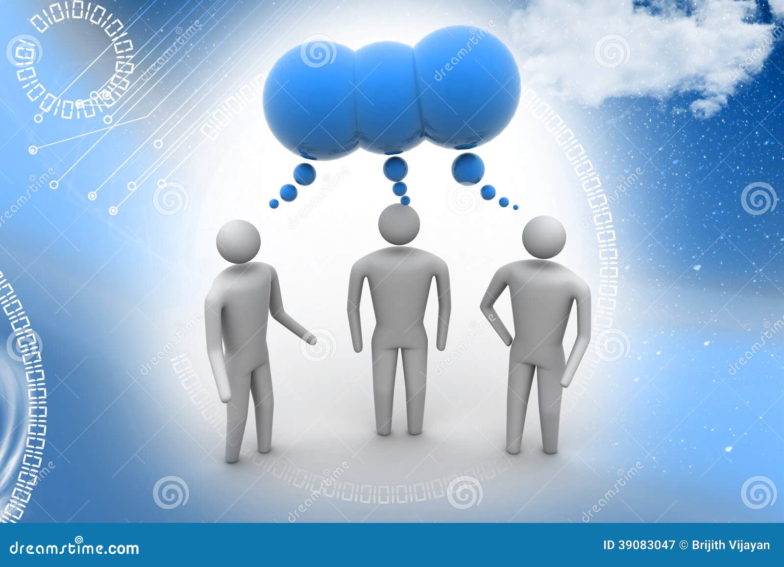 3d People and Speech Bubbles Stock Illustration - Illustration of idea ...