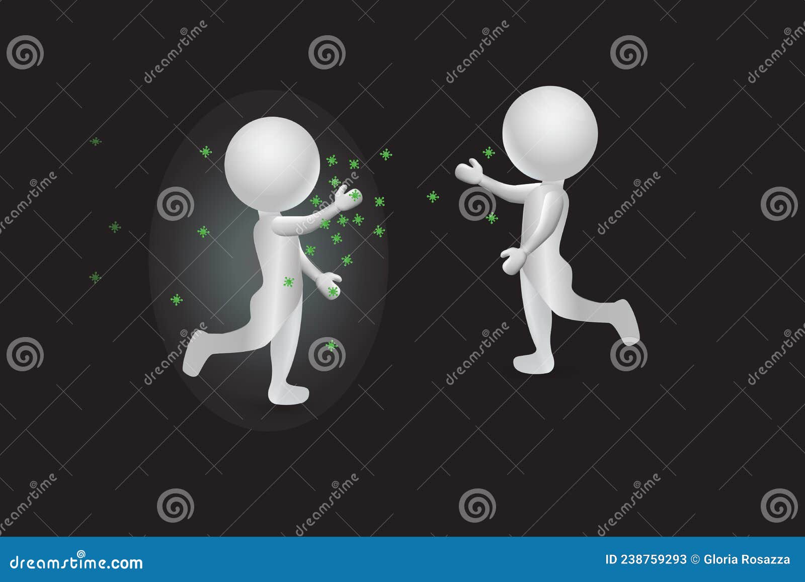 3D People Spreading the Virus Vector Background Stock Vector ...