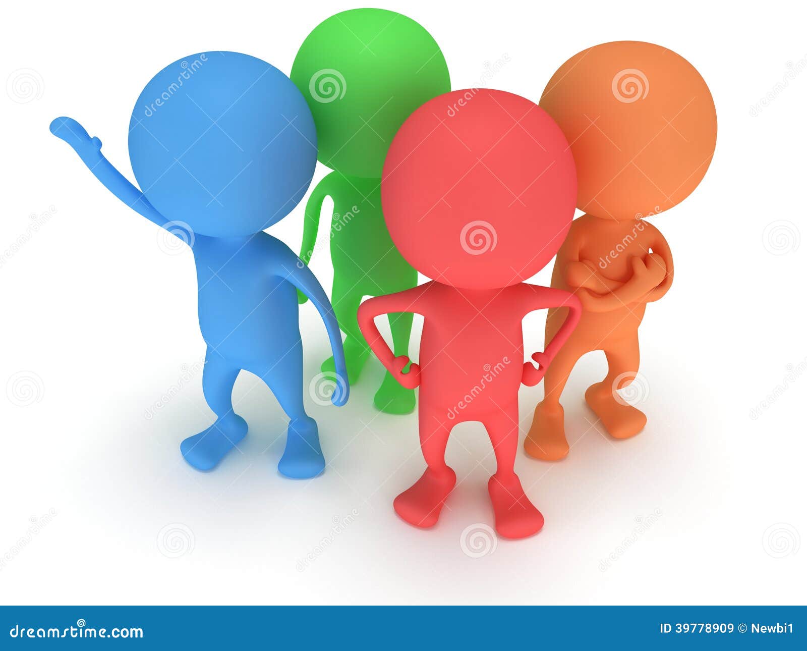 3d people stand on white stock illustration. Illustration of head ...