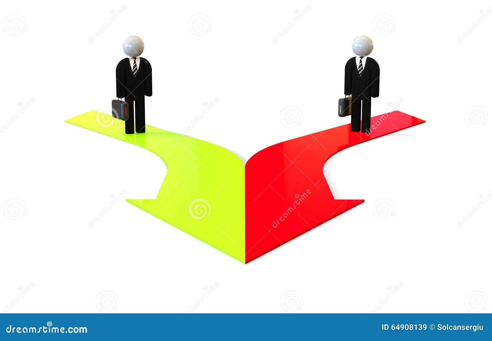 3D People Standing on Merging Arrows Stock Illustration - Illustration ...